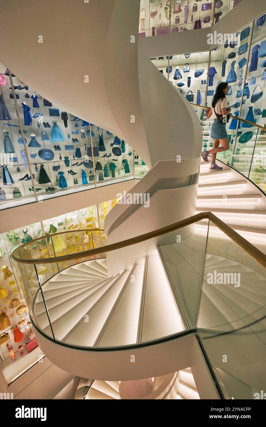 France, Paris, rue Francois Ier, the Christian Dior Gallery, staircase ...