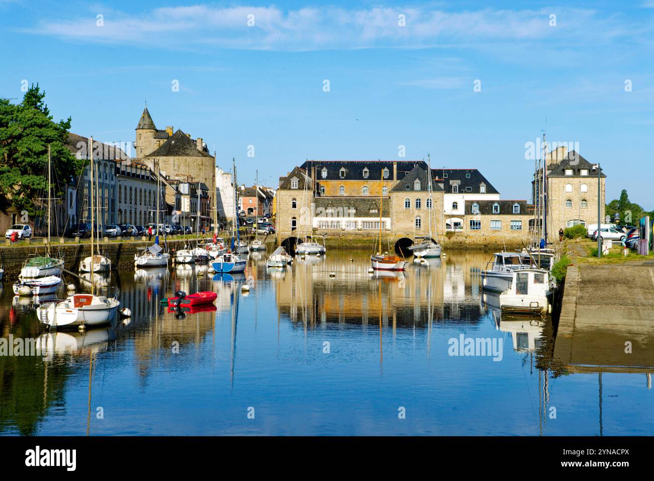 France, Finistere, Pont l'Abbe, the commercial port and the lived in ...