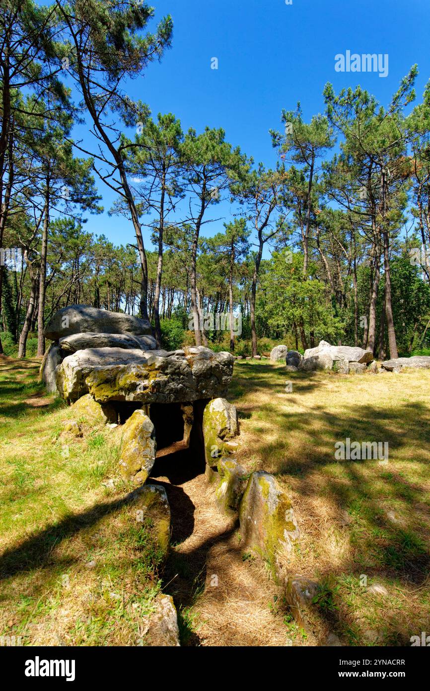 France, Morbihan, Carnac, Mane Kerioned Dolmens, Megalithic monument ...