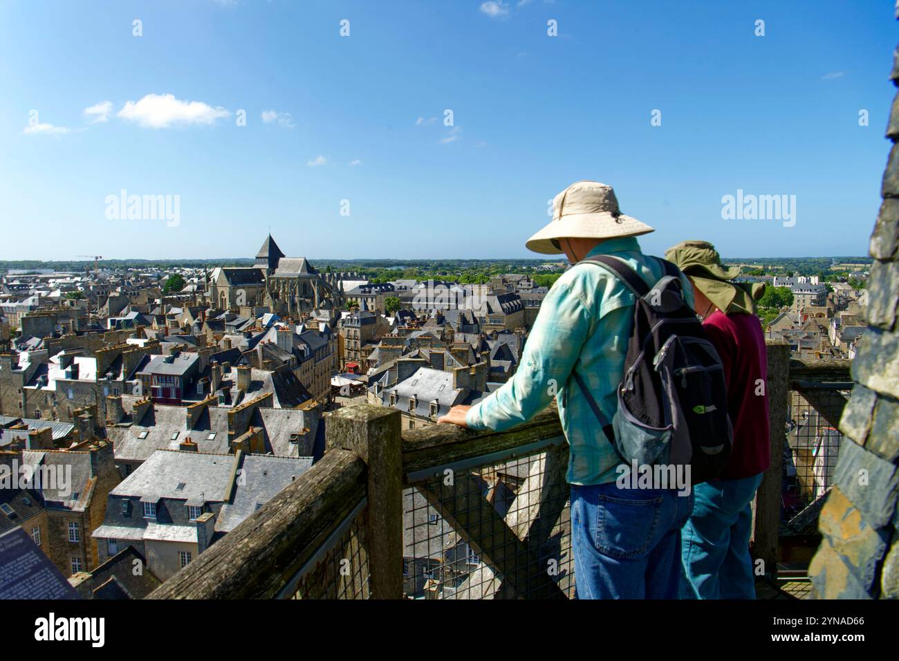 France, Cotes d'Armor, Dinan, the old town, panorama from the Clock ...