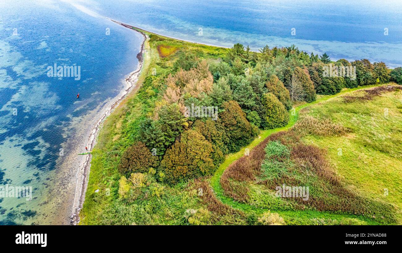 Denmark, Fionie, Falsled, kayaking around Vigø Island, in the Unesco ...