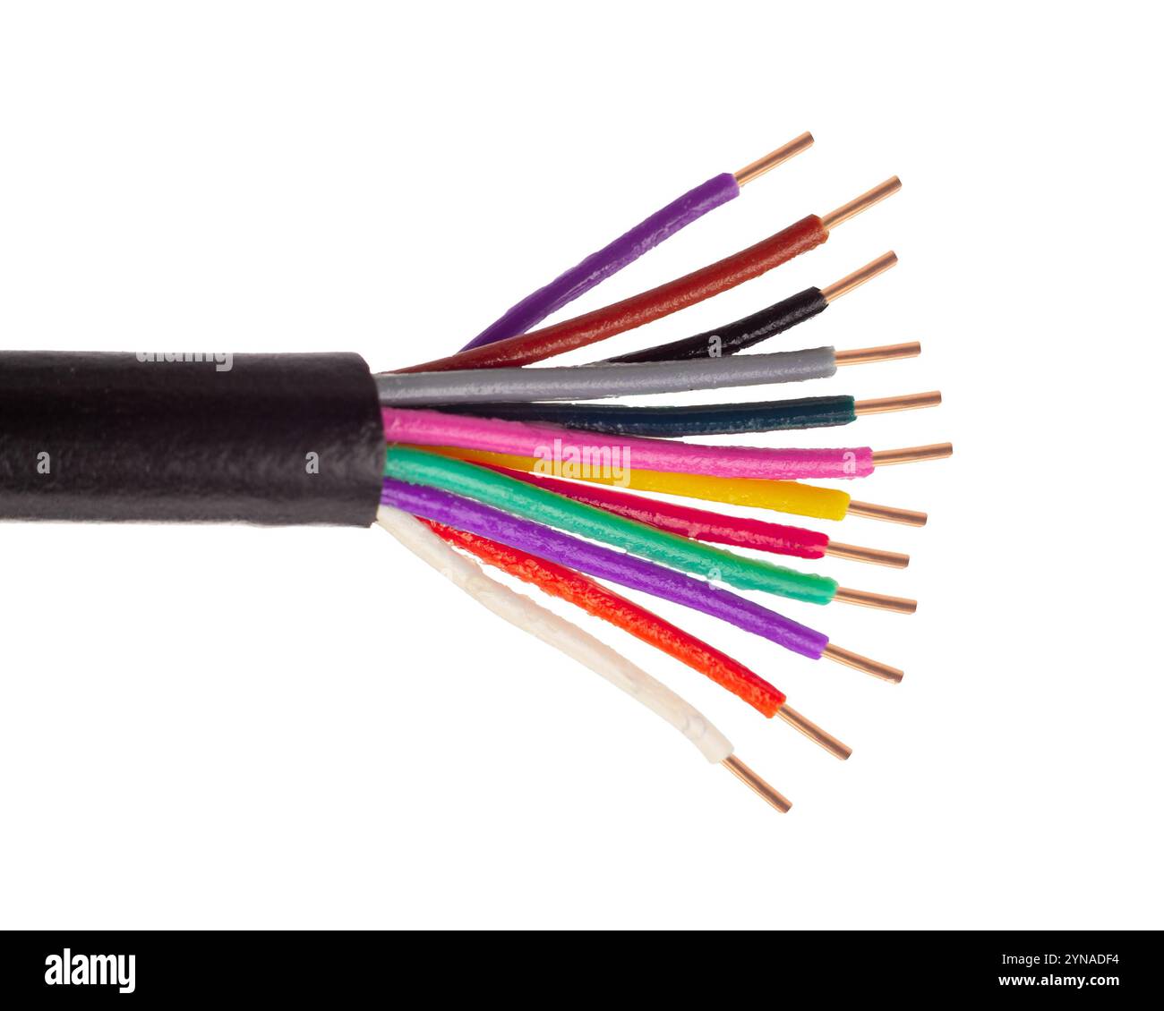 Multicolored Electrical Wire Bundle with Exposed Copper Ends, 12 Wires Stock Photo - Alamy