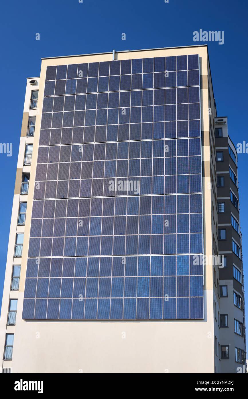 Many solar panels texture with copyspace. Building with lots of solar ...
