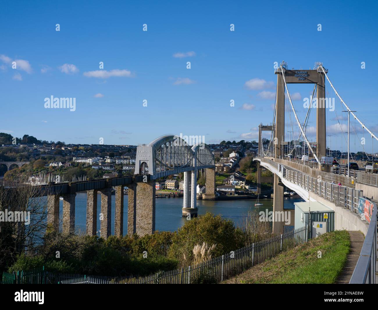 ROYAL ALBERT BRIDGE ISAMBARD KINGDOM BRUNEL SALTASH TO PLYMOUTH RAIL ...