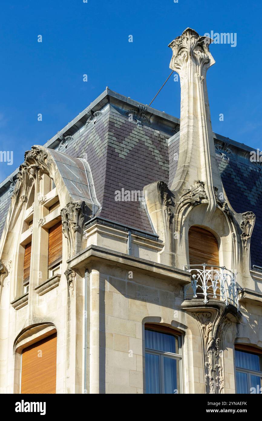 France, Meurthe et Moselle, Nancy, facade and chimney of the ...