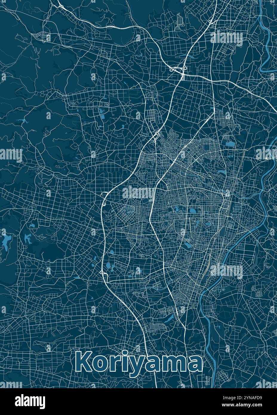 Koriyama city map hi-res stock photography and images - Alamy