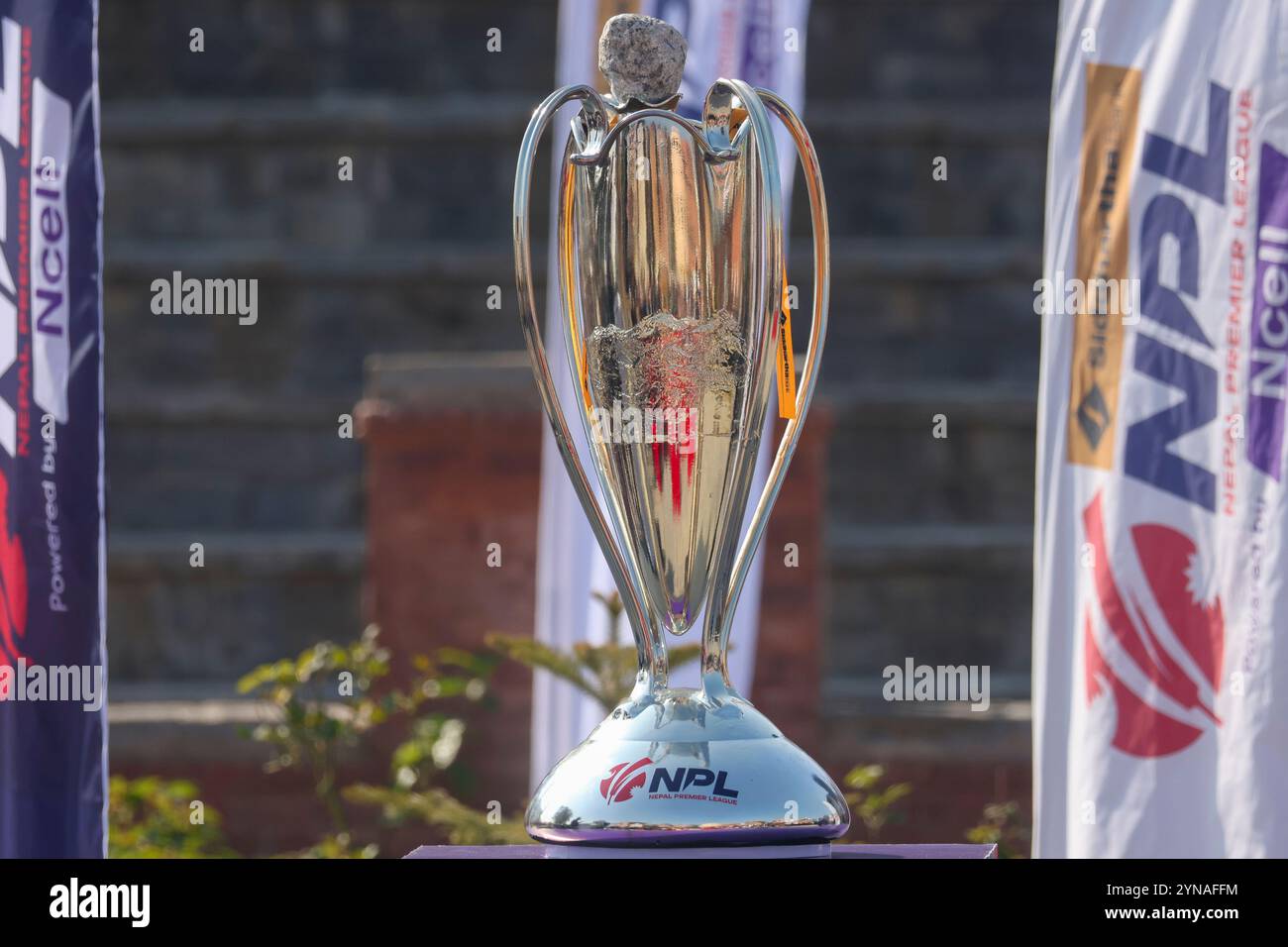 On November 25, 2024, in Kathmandu, Nepal. Trophy for the Nepal Premier ...