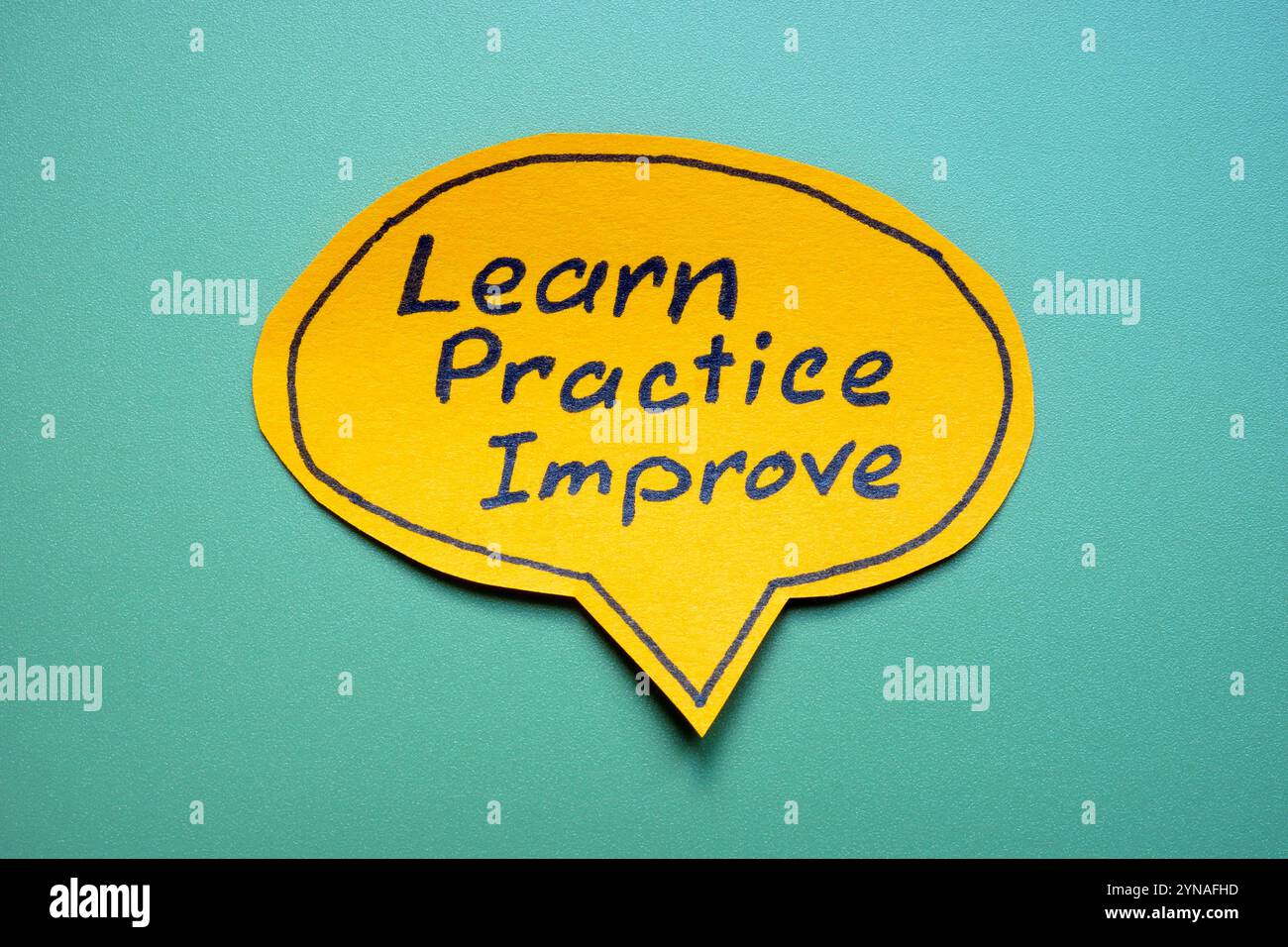 Speech bubble with learn, practice, improve. Personal growth Stock ...