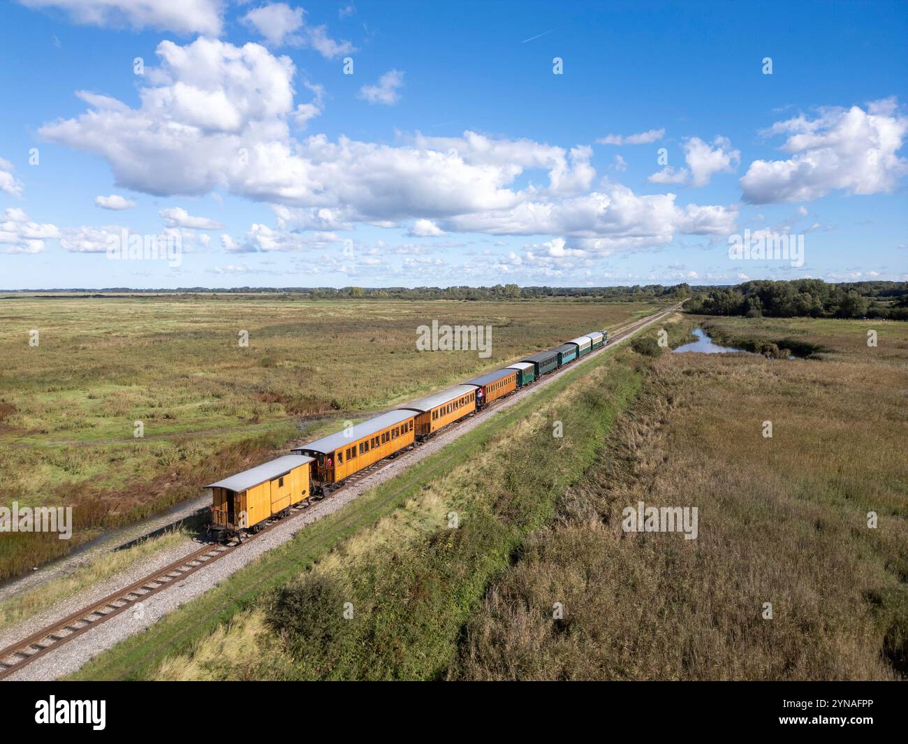 France, Somme, Baie de Somme, railway from the Bay of Somme, tourist ...
