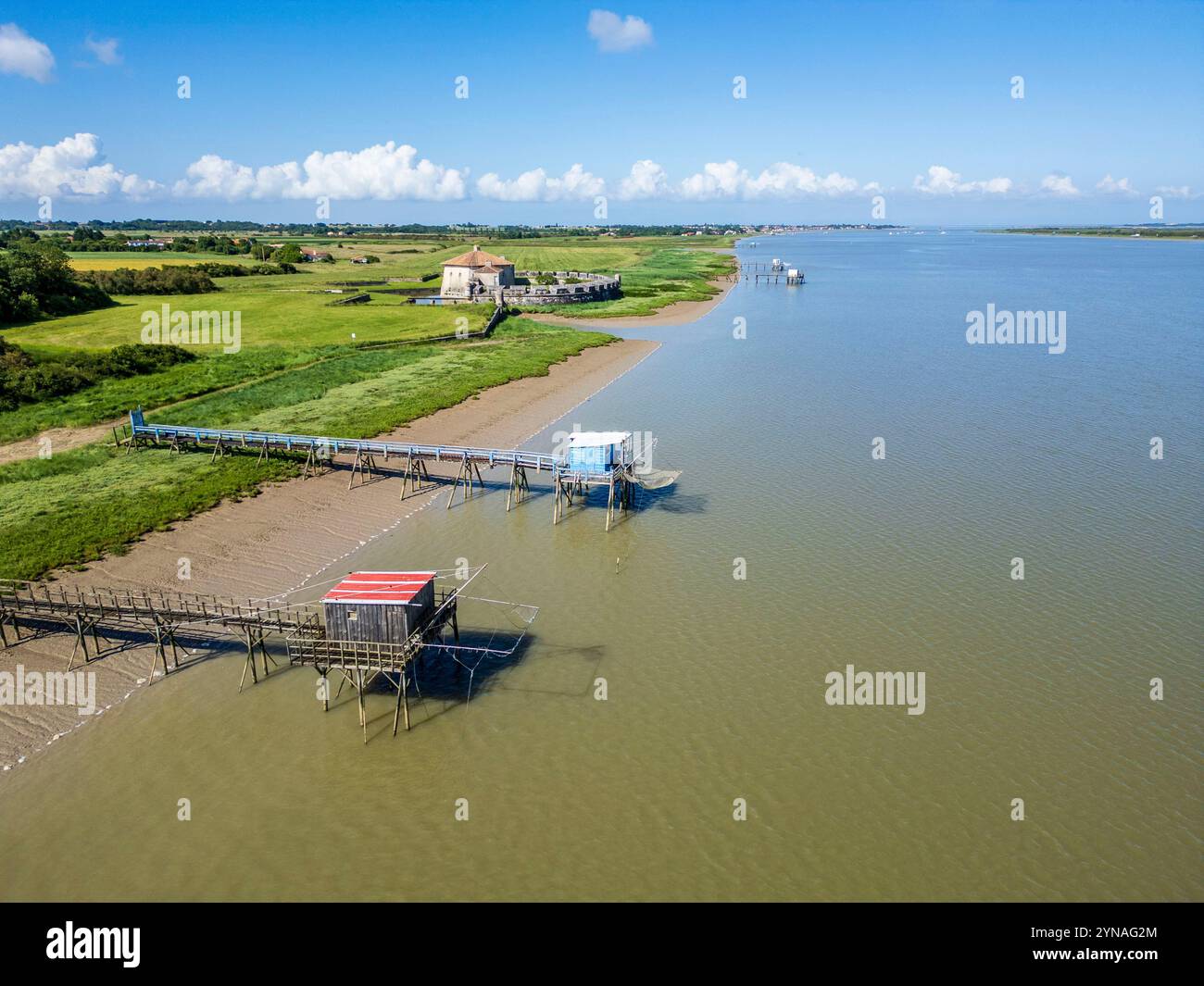 France, Charente-Maritime, Saint-Nazaire-sur-Charente, fishing cabins ...