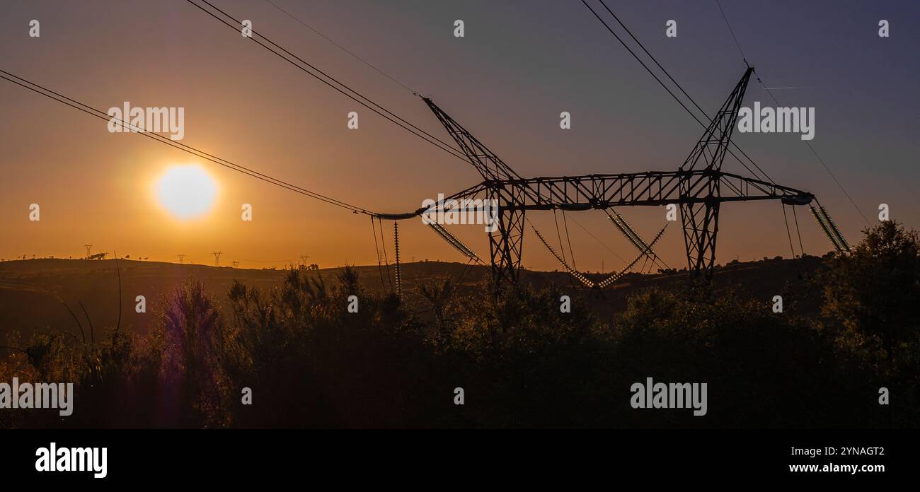 High Voltage Electric Energy Transportation Tower Stock Photo - Alamy