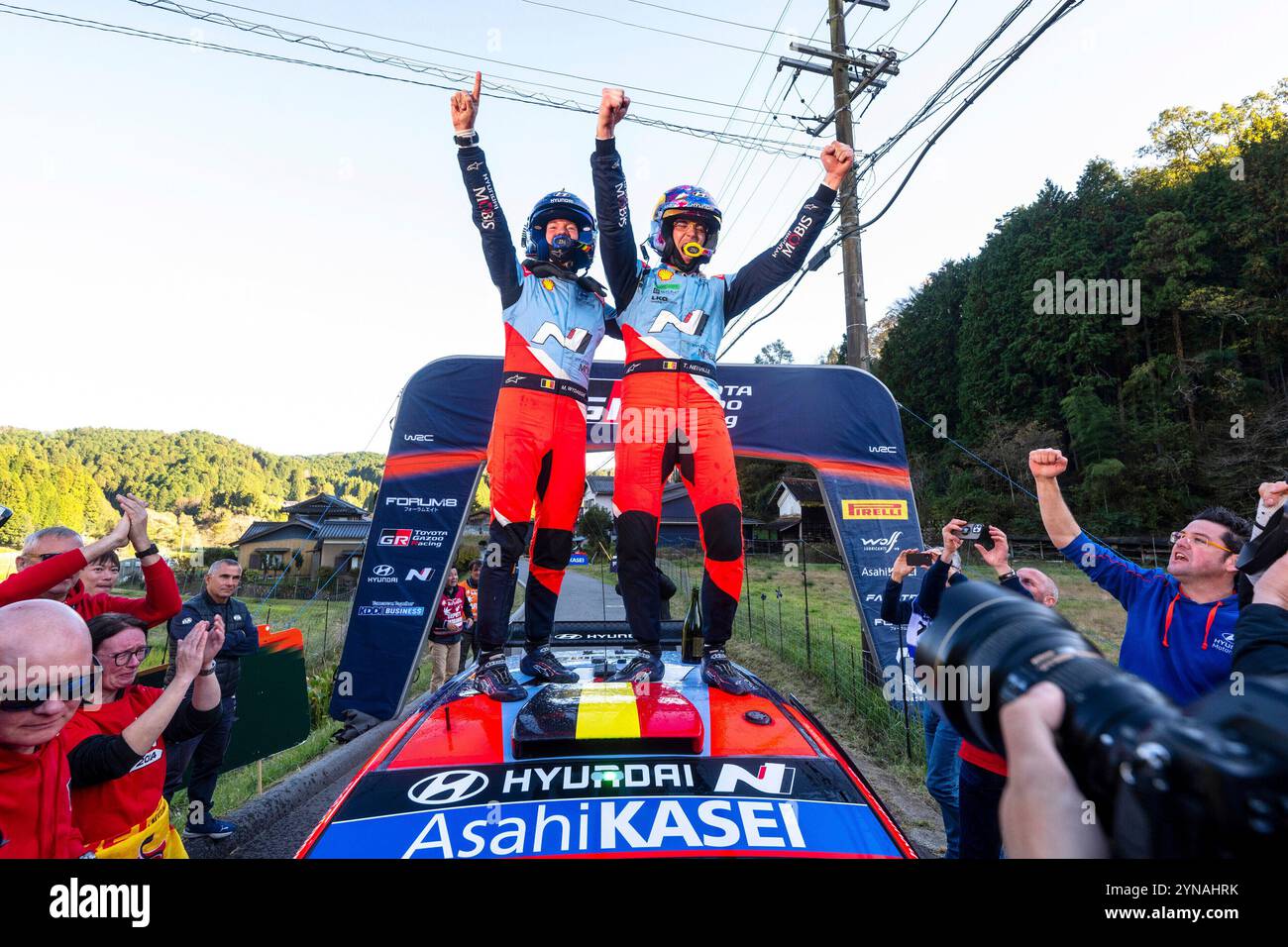 Thierry Neuville secured his first WRC title at Rally Japan on Sunday after a dramatic final day ...