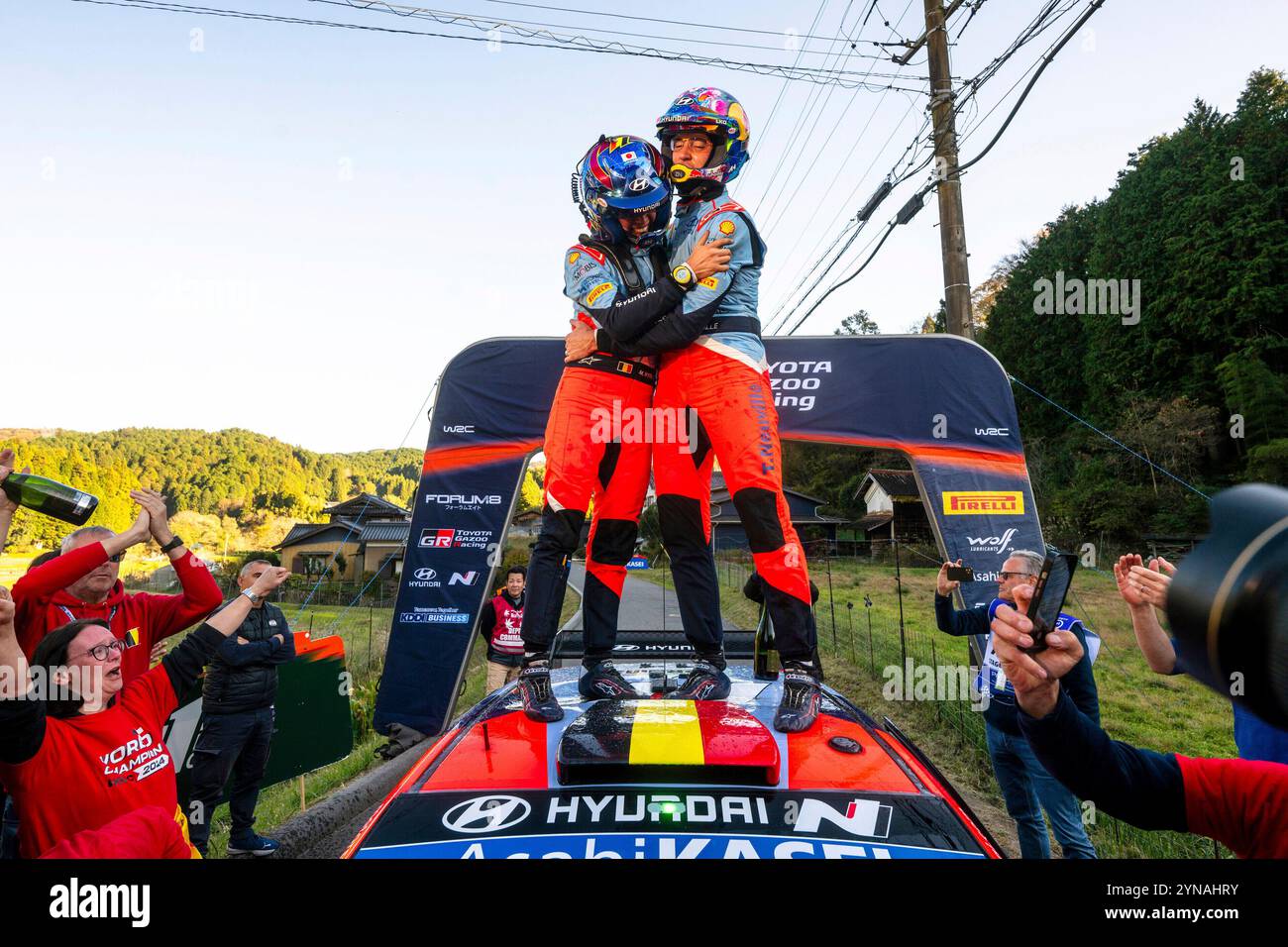 Thierry Neuville secured his first WRC title at Rally Japan on Sunday after a dramatic final day ...