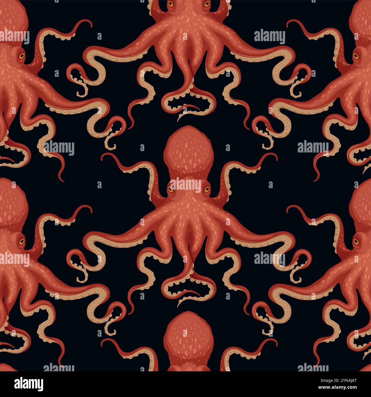 Seamless pattern with octopuses. Vector graphics Stock Vector Image ...