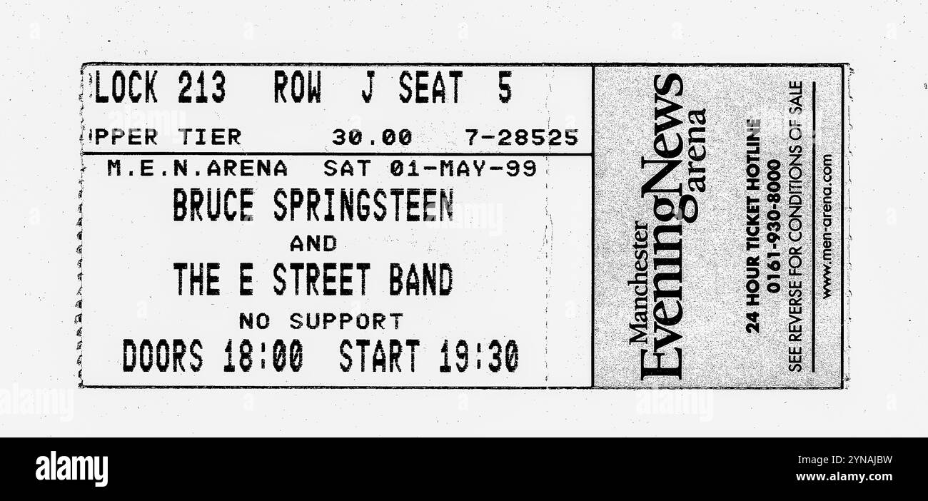 Bruce Springsteen Concert Ticket Stock Photo - Alamy