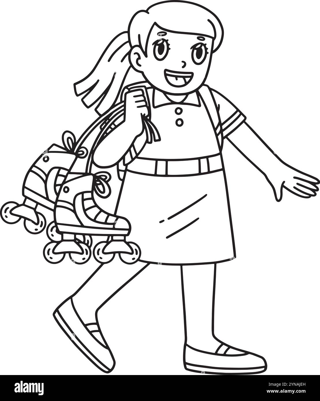 Female Inline Skater Carrying Skates Isolated Stock Vector Image & Art ...