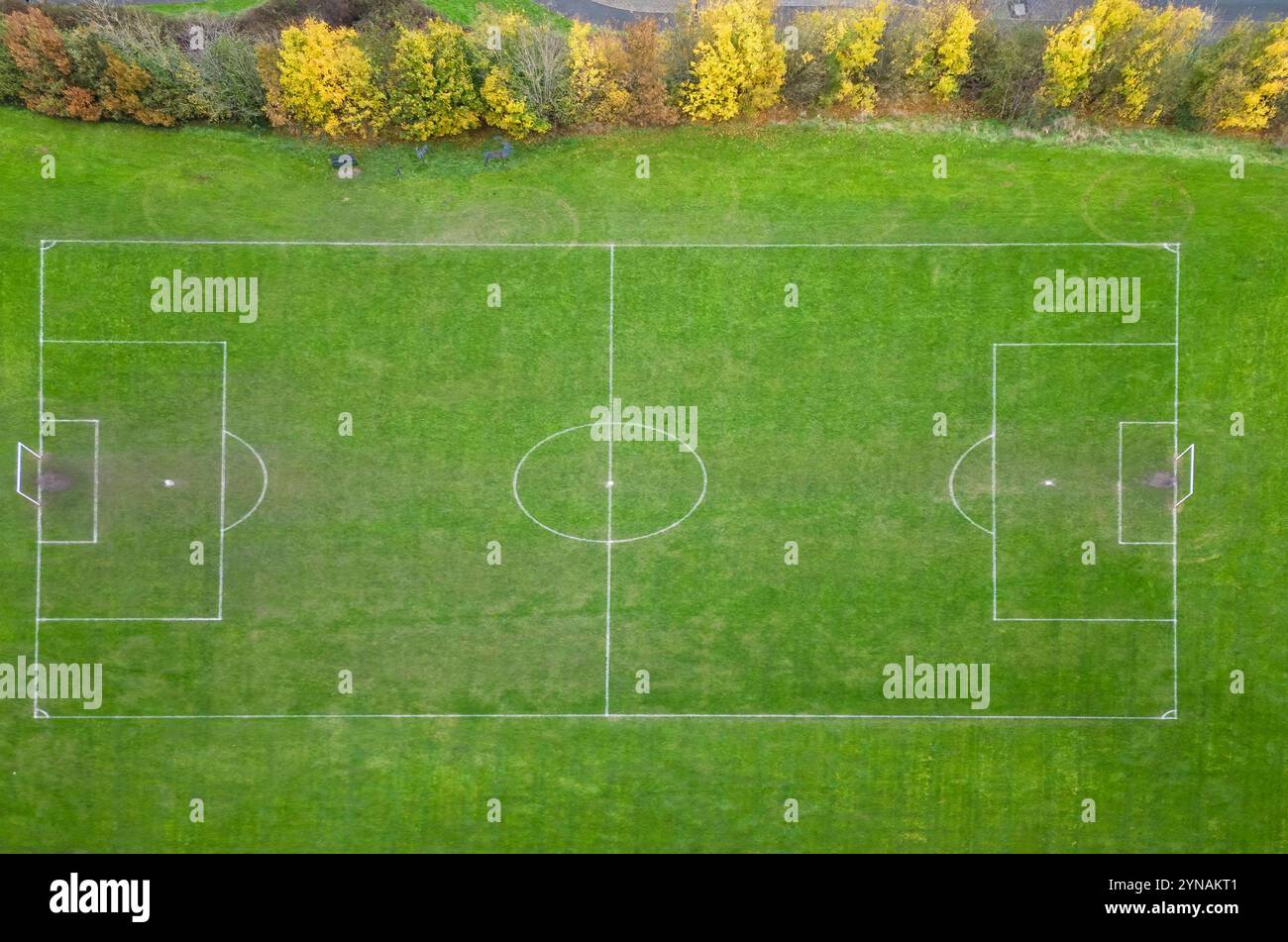 aerial view of the woodside community centre football pitch in the new ...