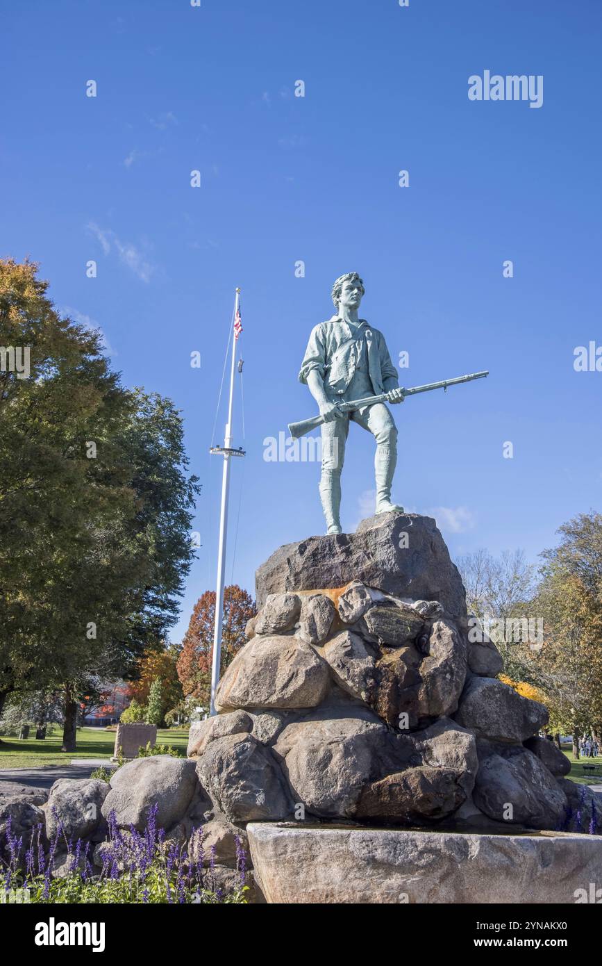 minuteman statue on lexington common in lexington Massachusetts usa ...