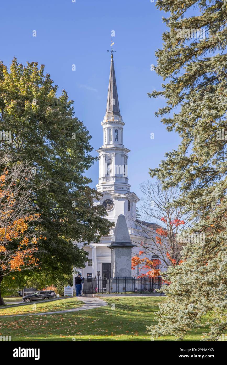 first parish church on battle green in lexington Massachusetts usa ...
