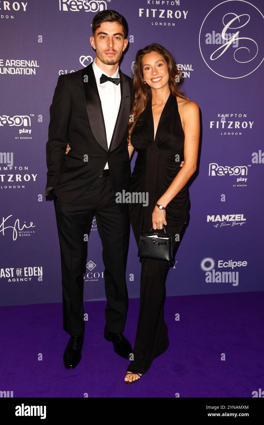 London, UK. 28th Oct, 2024. Kai Havertz and Sophia Havertz attend the ...