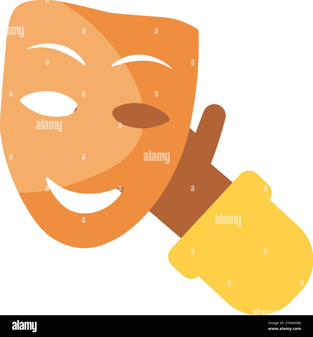 Actor hand holding smiling theatrical mask. Tradition of acting. Image ...