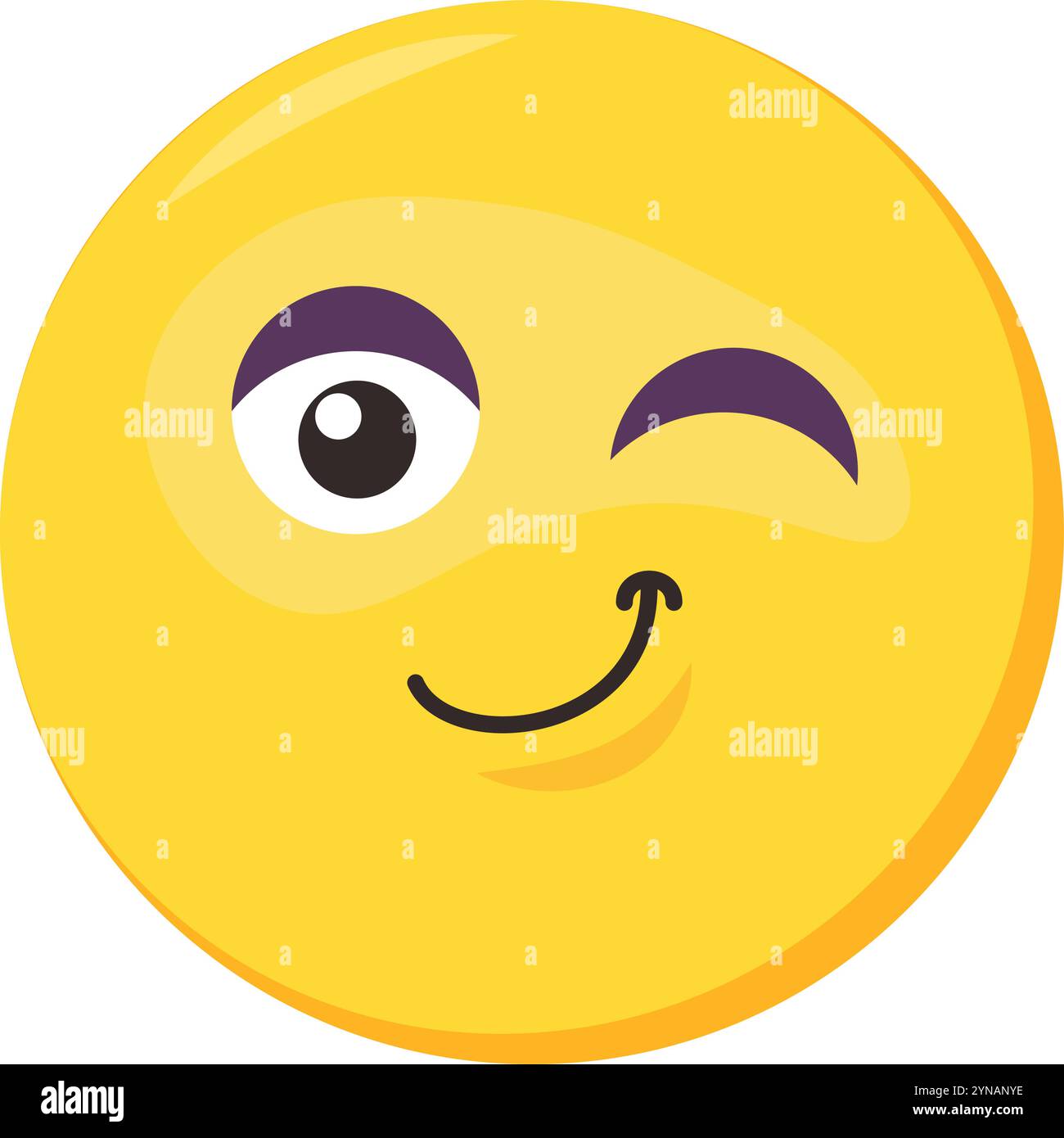Playful wink emoji facial expression. Whimsical emoticon icon. Colorful ...