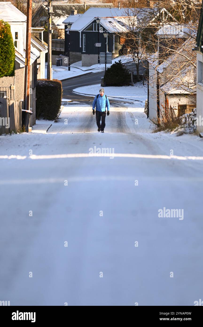 Views of a snowfell Braemar in Aberdeenshire which reached a low of -11 ...