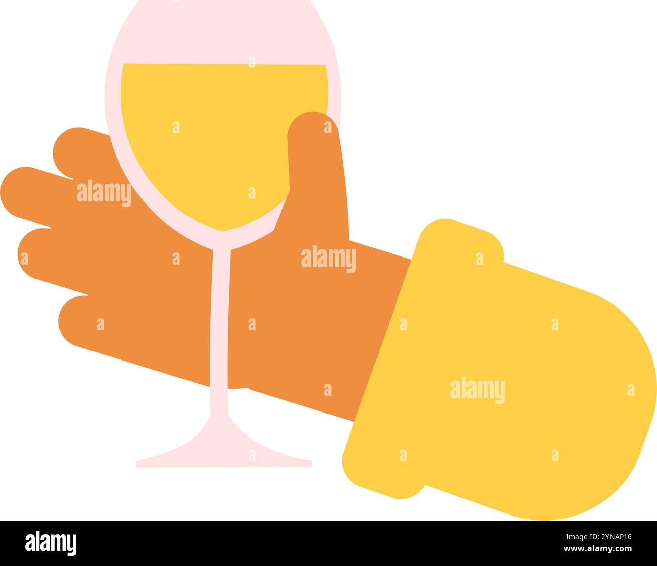 Bar patron hand holding a glass of champagne. Tasting drinks in bars ...