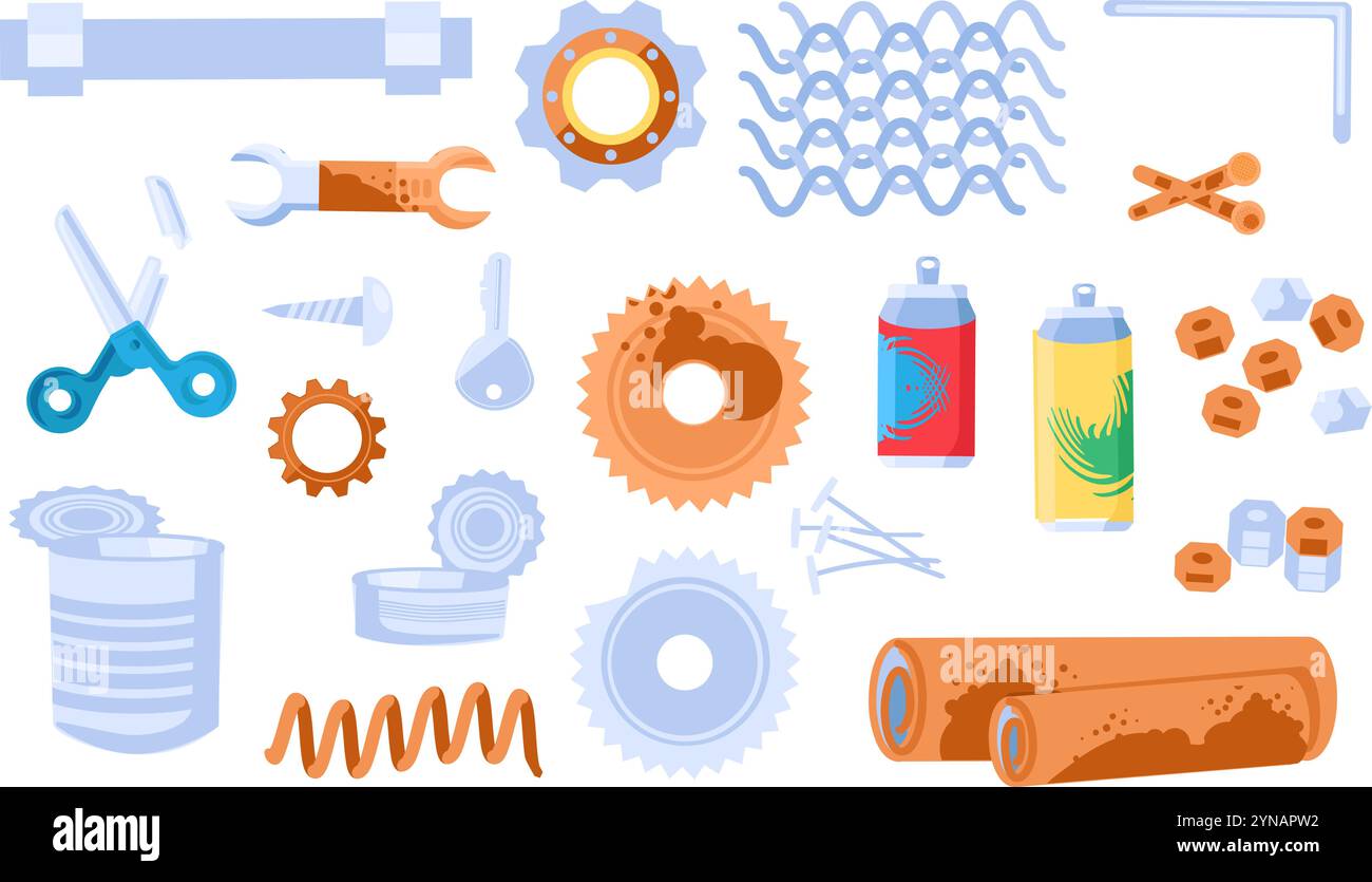 Old rusty metal cans Stock Vector Images - Alamy