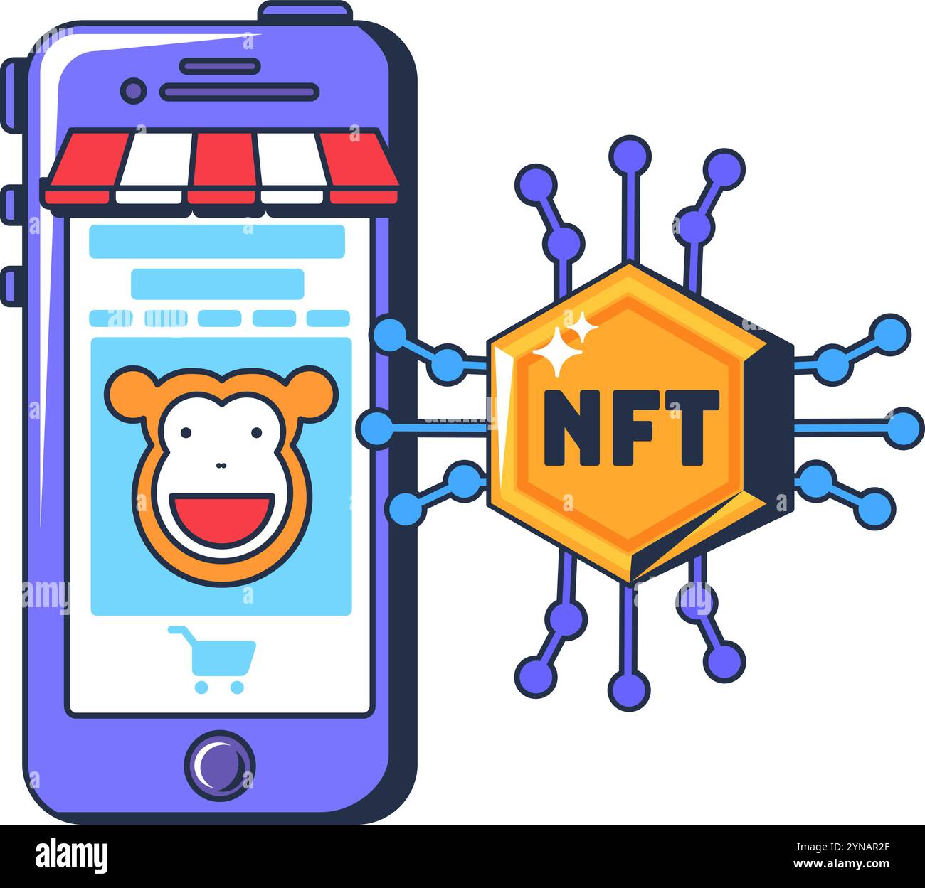 Selling goods in market Stock Vector Images - Alamy