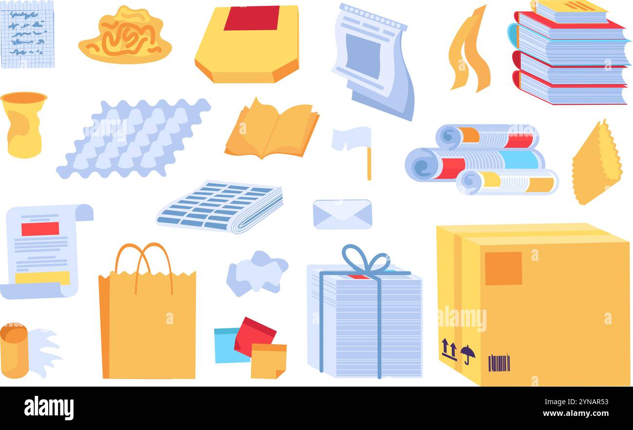 Carton box pile for recycling Stock Vector Images - Alamy