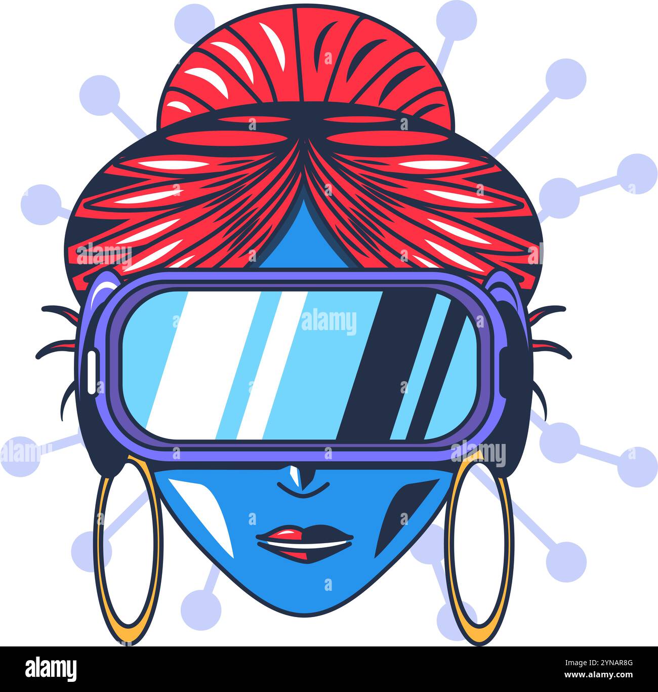 Girl in futuristic white virtual Cut Out Stock Images & Pictures - Alamy