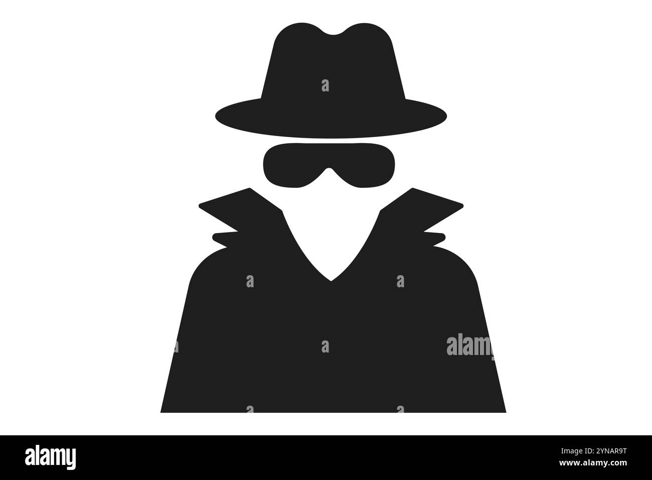 Incognito icon, mystery secret spy or detective silhouette, figure with ...