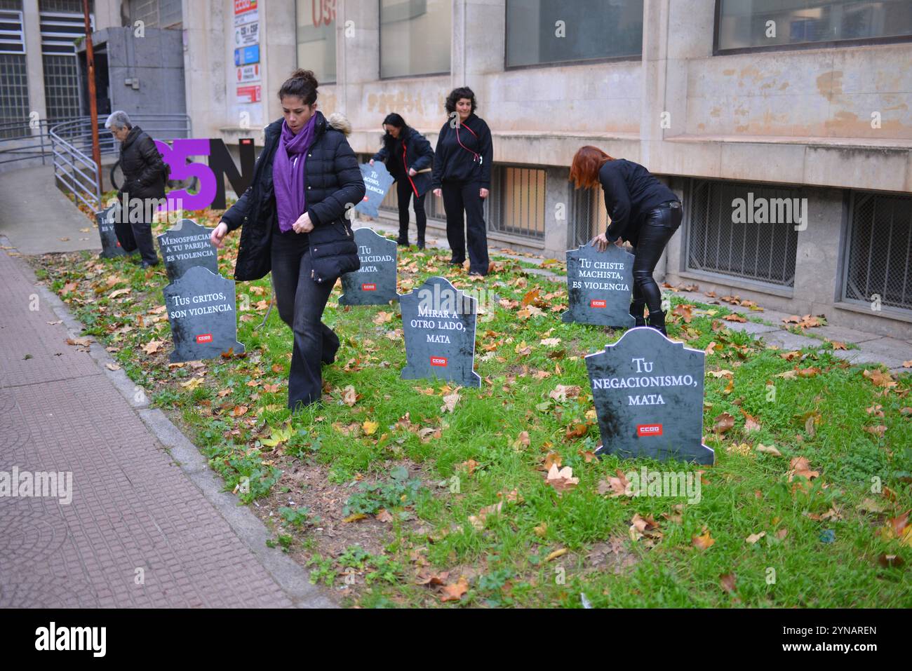 installation in front of the USO union headquarters in Logroño, where ...