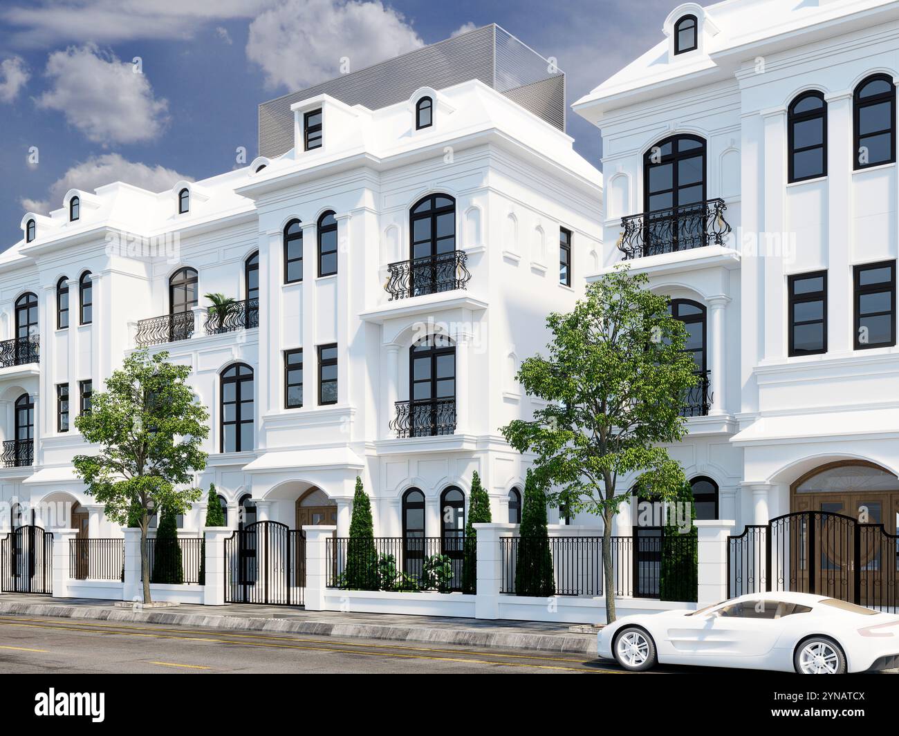 Modern white empty home exterior hi-res stock photography and images ...