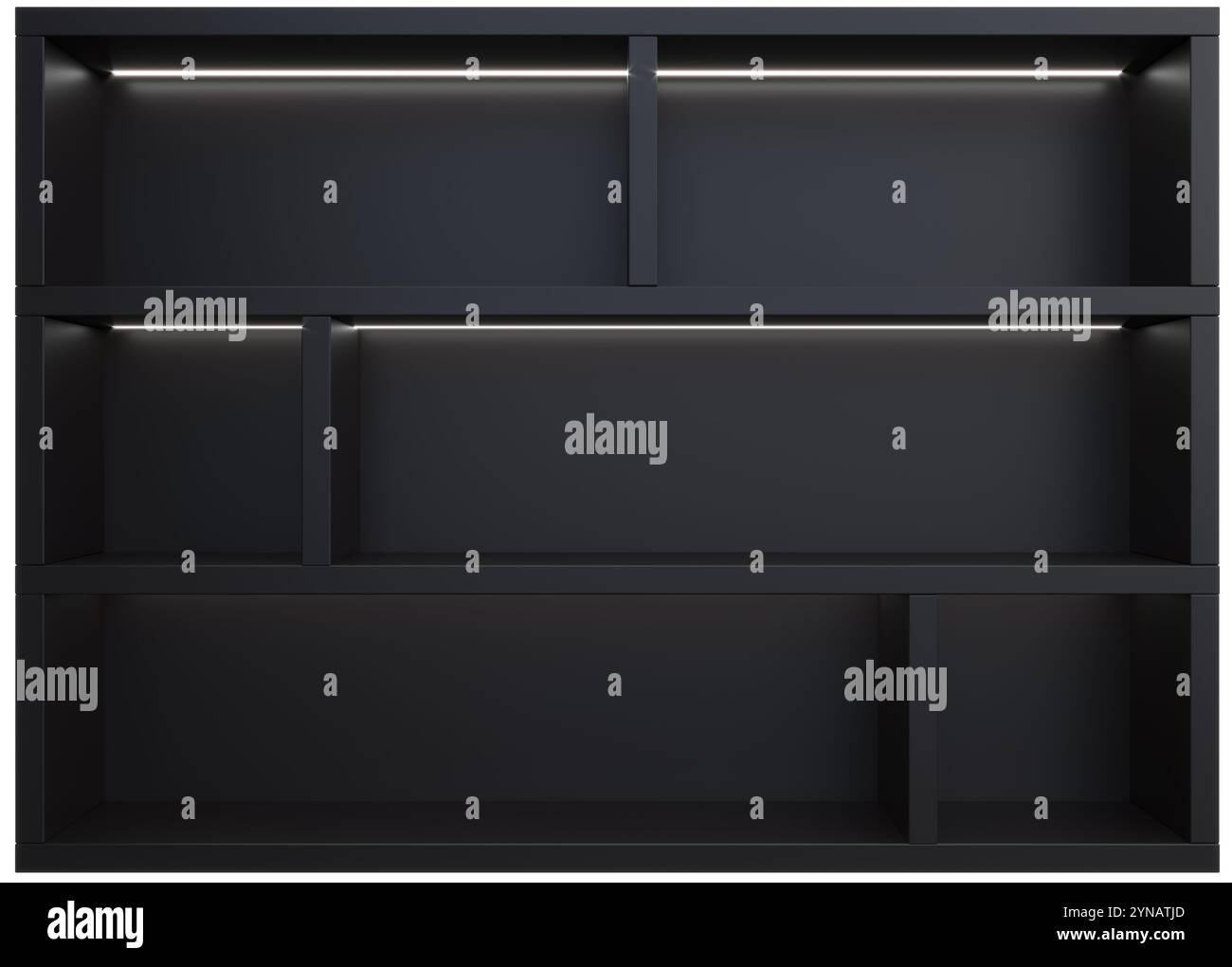 Wall background of furniture showcase shelves Stock Photo - Alamy