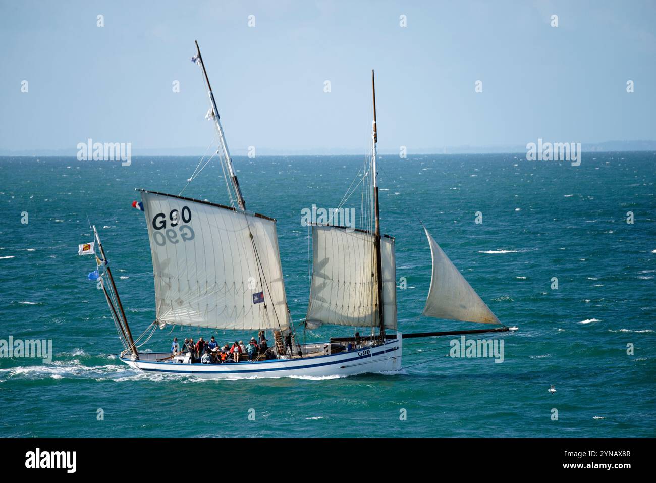 La Granvillaise sails past the Pointe du Roc in Granville (Manche ...