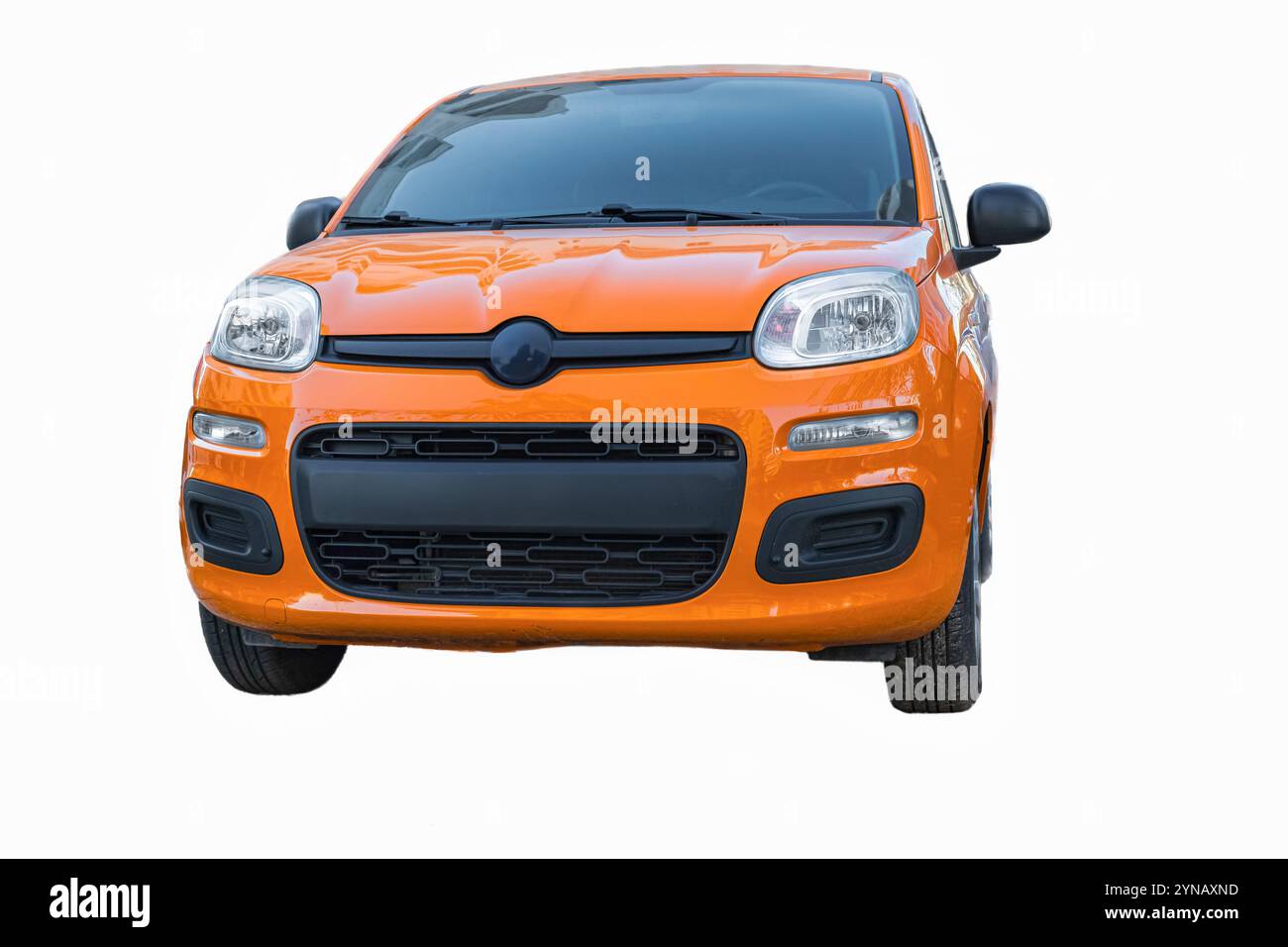 Mini small orange color car isolated on white background. Stylish car ...