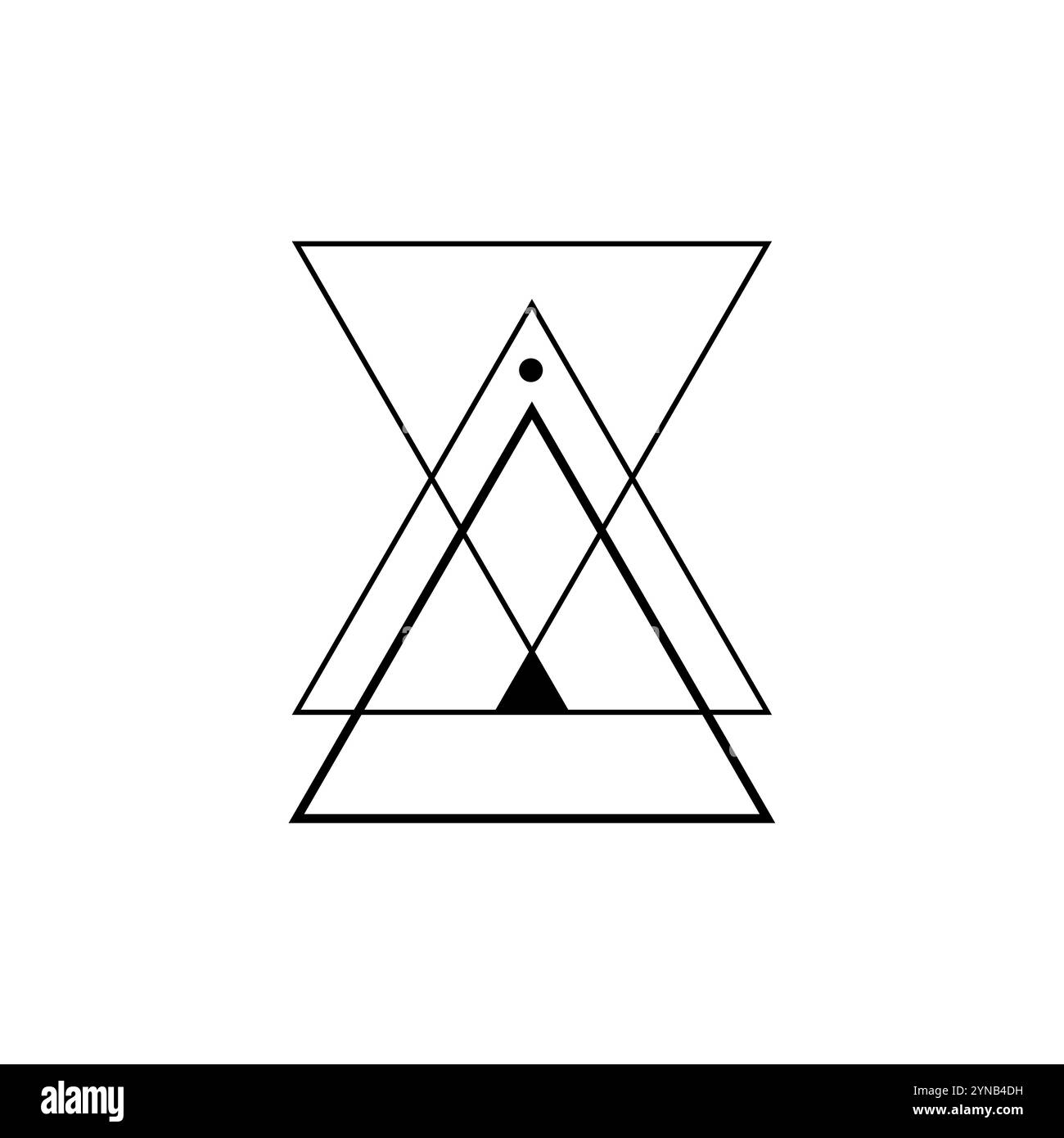 Mystic triangle with pentagram and merkabah symbols Stock Vector Image ...