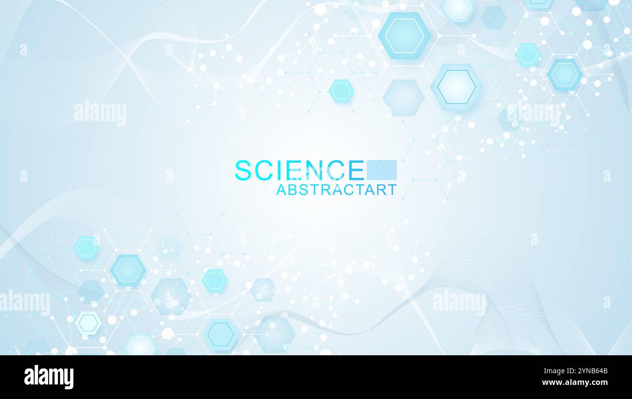 Modern health care abstract background with lines, dots and hexagons ...