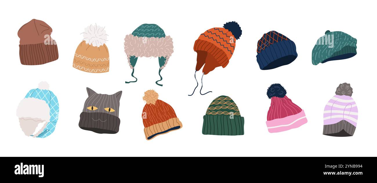 Vector illustrations of winter clothes collection winter collection ...