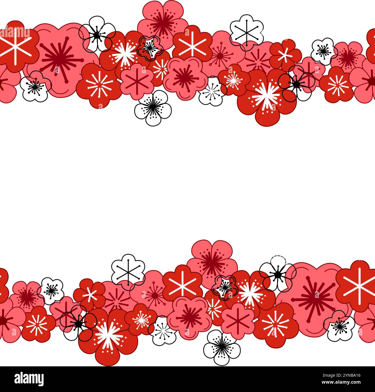 Pink floral border graphic hi-res stock photography and images - Alamy