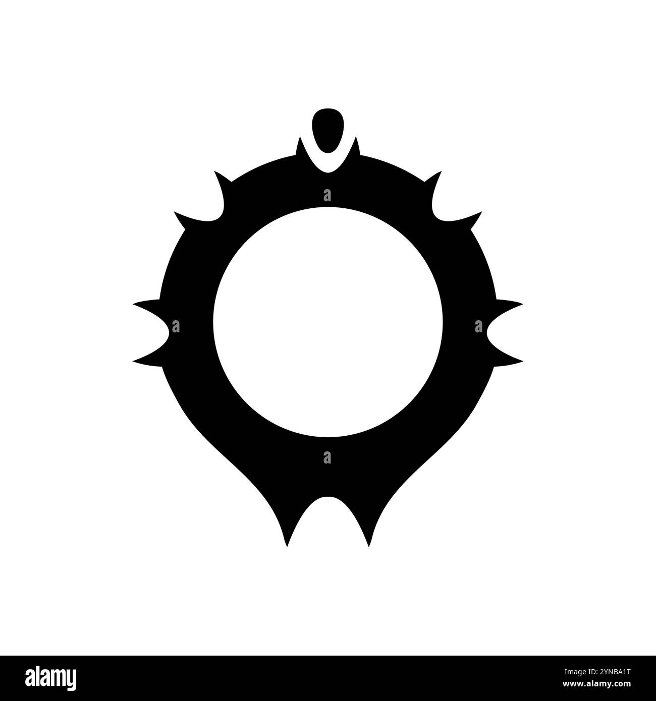 Black circle frame with horns for a gothic avatar Stock Vector Image ...