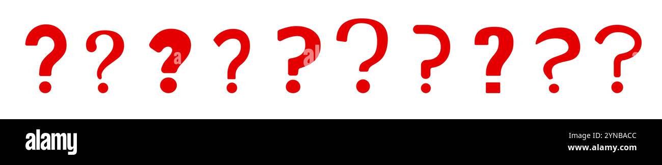 Red question marks for inquiries, mysteries, and unresolved questions ...