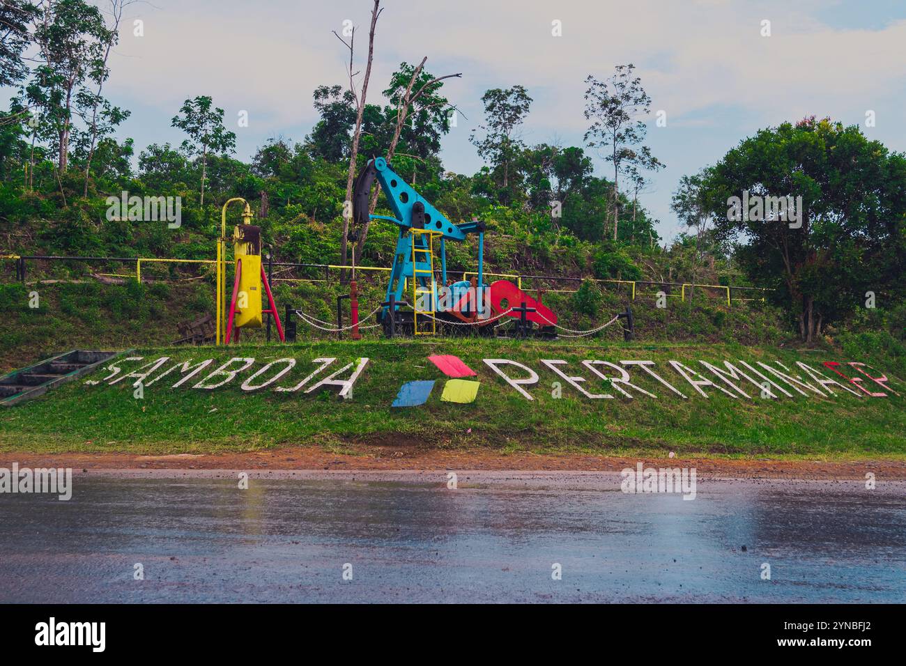 Pertamina Oil Monument in Samboja, East Kalimantan, Indonesia Stock ...