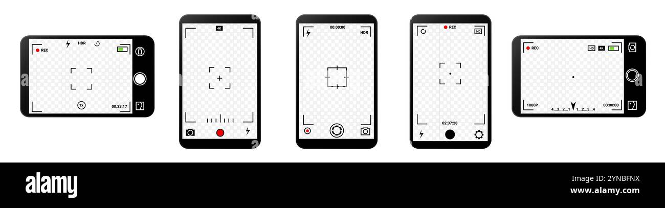 Smart camera interface with settings for photos and videos Stock Vector ...