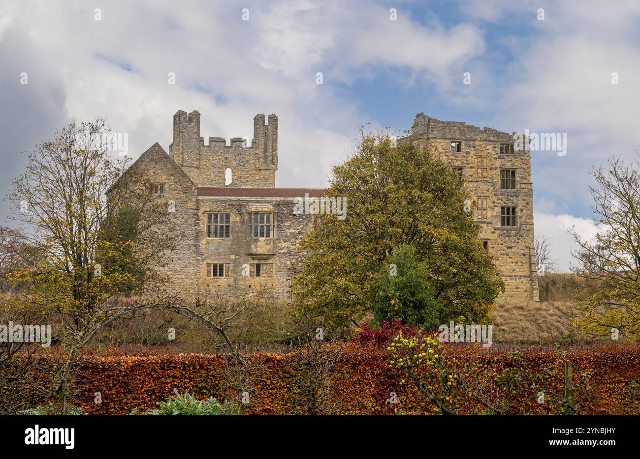 Helmsley Castle seen from the Helmsley walled garden Stock Photo - Alamy