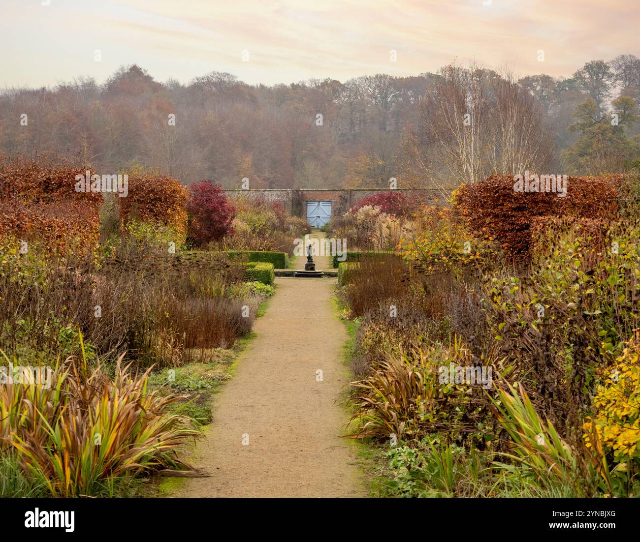 Look down the central path of Helmsley Walled Garden toward the ...