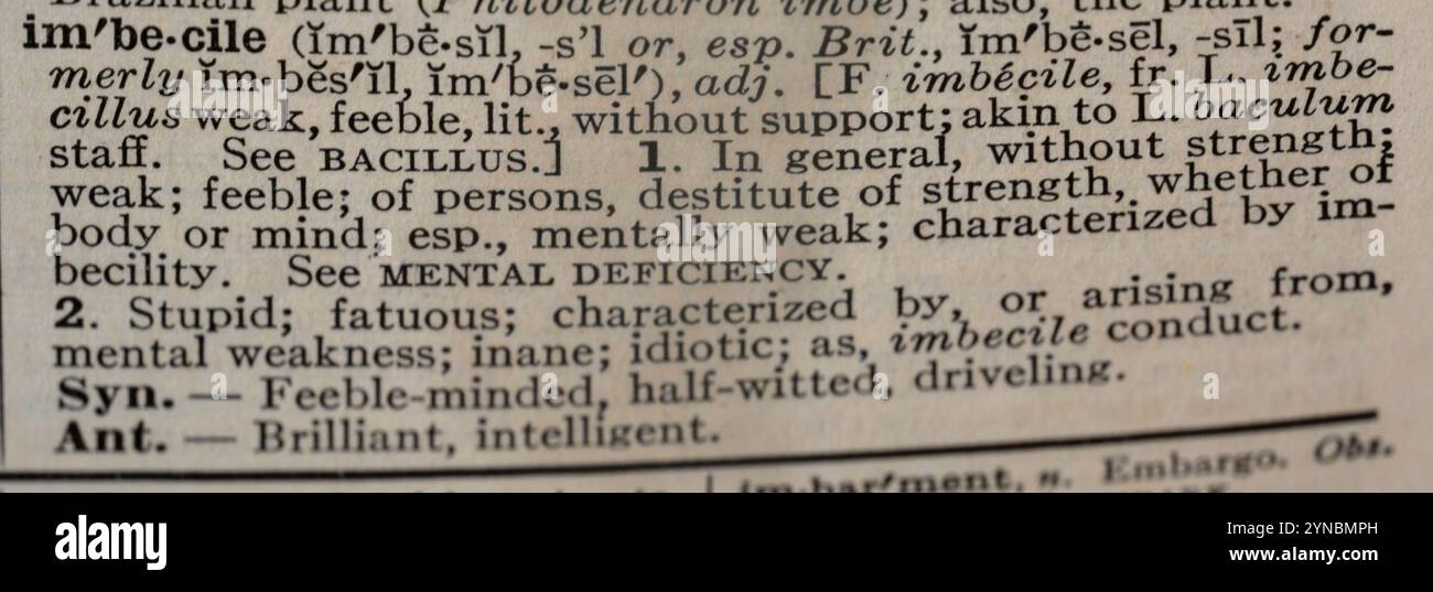 Websters international dictionary hi-res stock photography and images ...