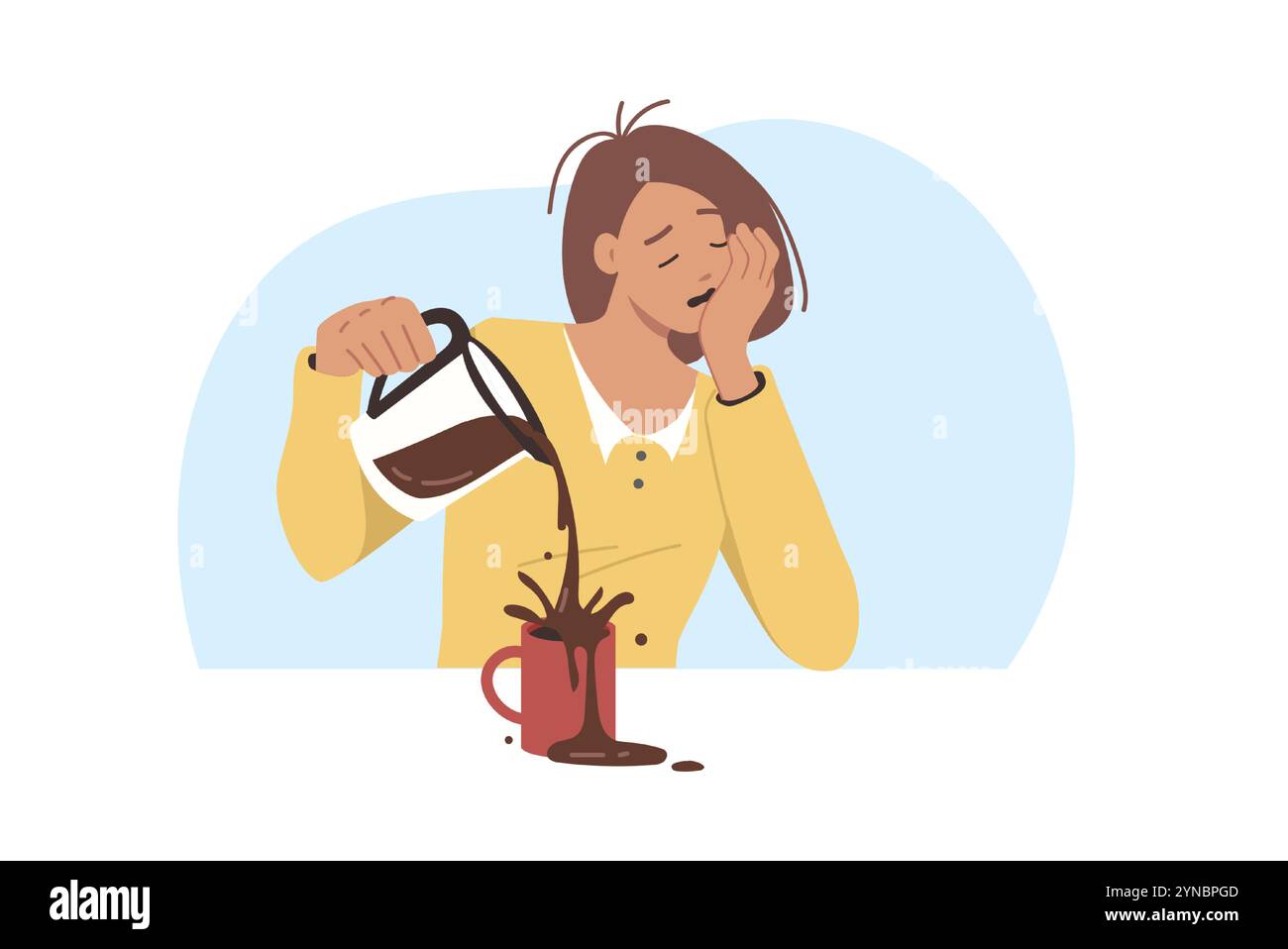 Businesswoman spilling coffee Stock Vector Images - Alamy